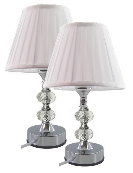 Kit de 2 Abajures Toque Cristal Quarto Cama Mesa de Cabeceira ...