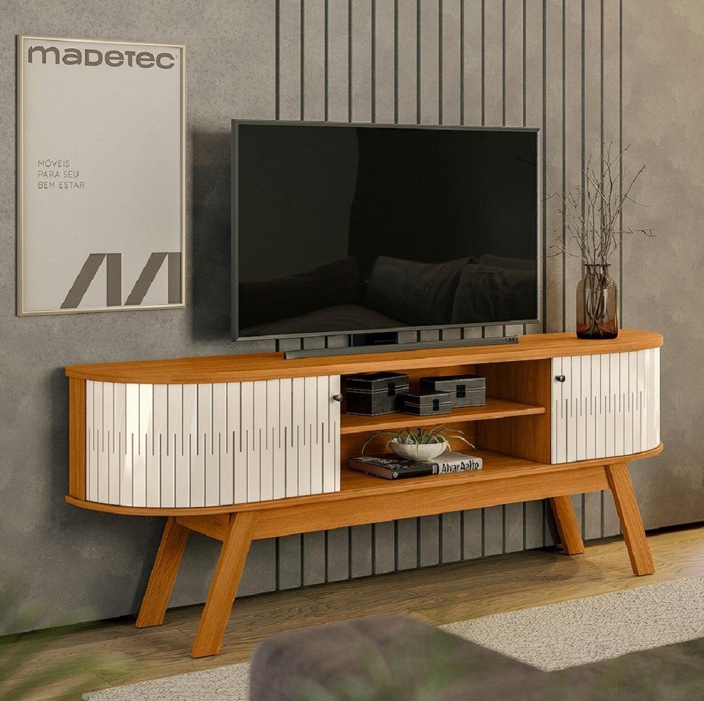 Rack Bancada Valência para Tvs até 75 Polegadas Cinamomo Off White Madetec | MadeiraMadeira