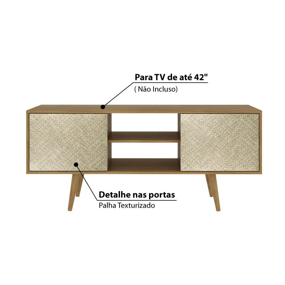 Rack para TV de até 42 com 2 Portas - Natural/Palha | MadeiraMadeira