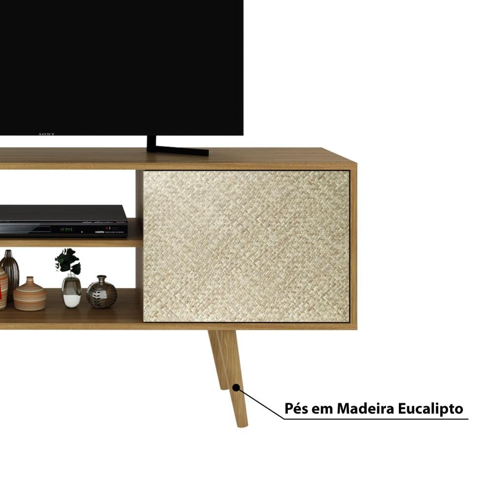 Rack para TV de até 42 com 2 Portas - Natural/Palha | MadeiraMadeira
