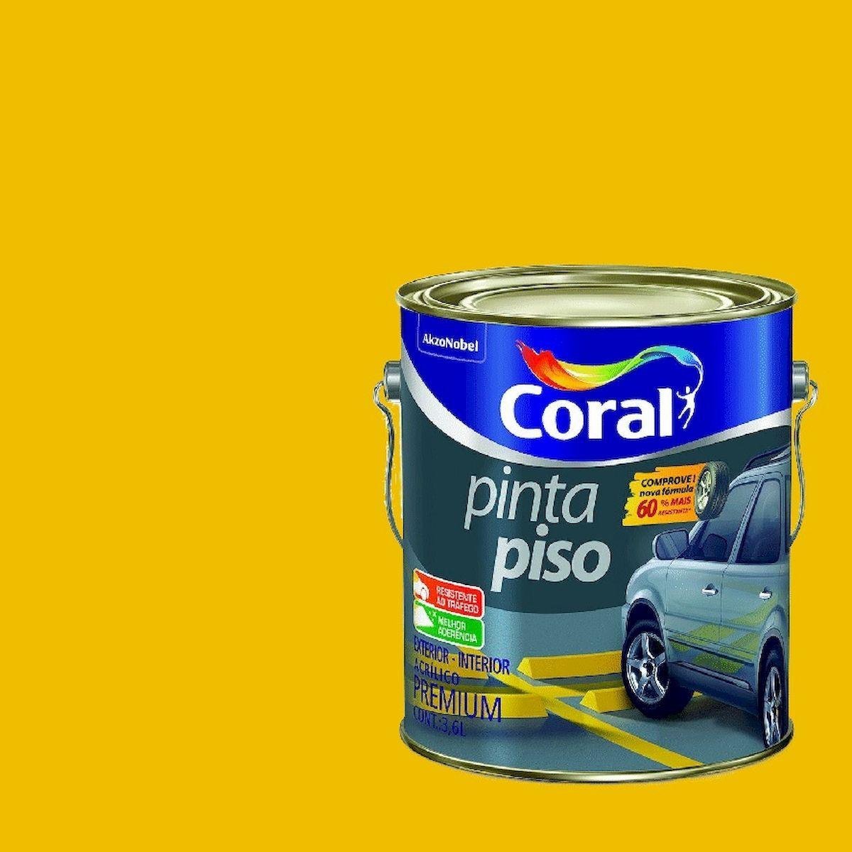 Tinta Pinta Piso Amarelo Demarcação 3.6 litros - Coral | MadeiraMadeira