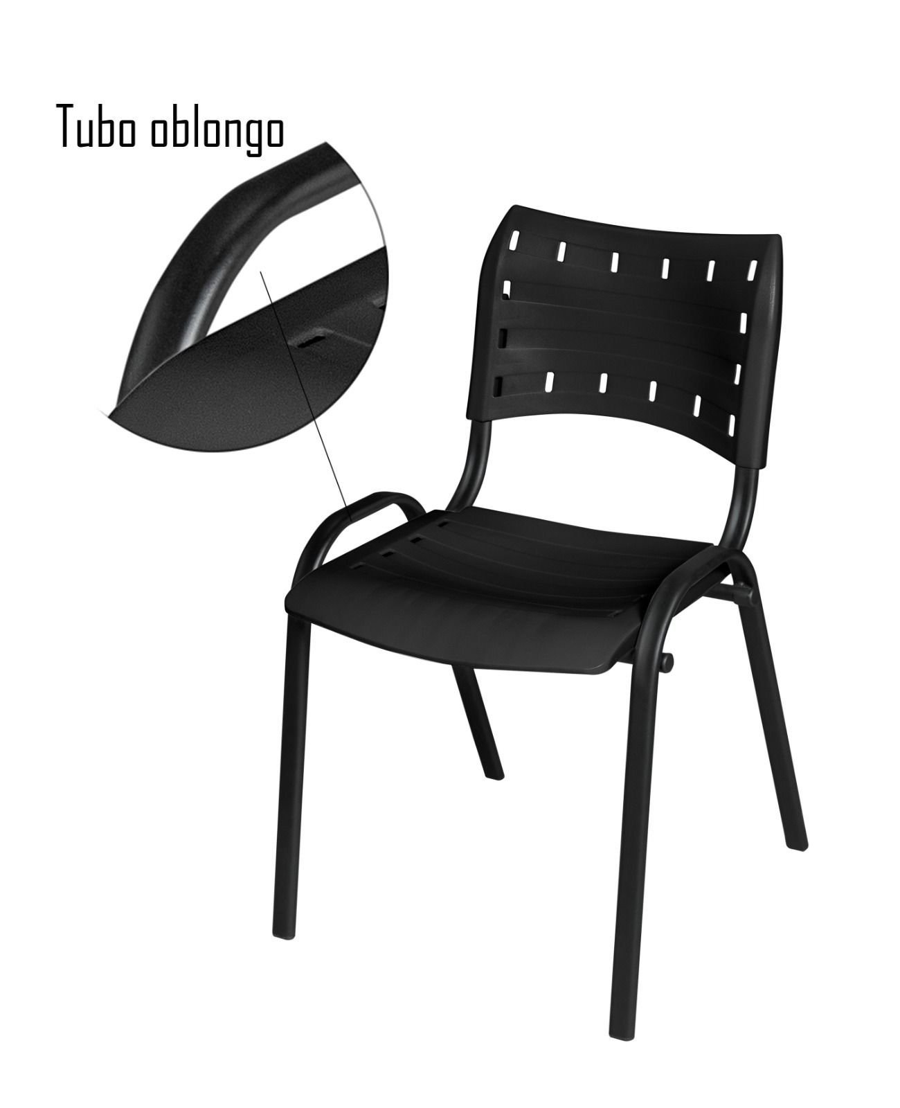 Cadeira Iso Base Cinza Escola, Escritório - Kit 4 Un | MadeiraMadeira