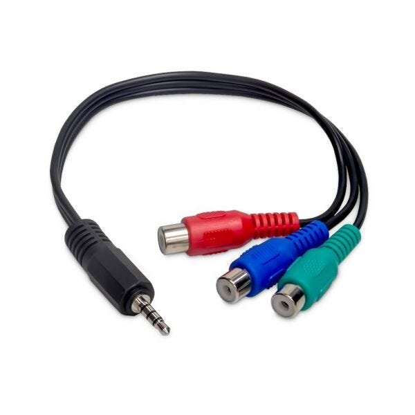 Cabo De Video Av P2 4C 3,5Mm Para Video Componente CB0168 | MadeiraMadeira