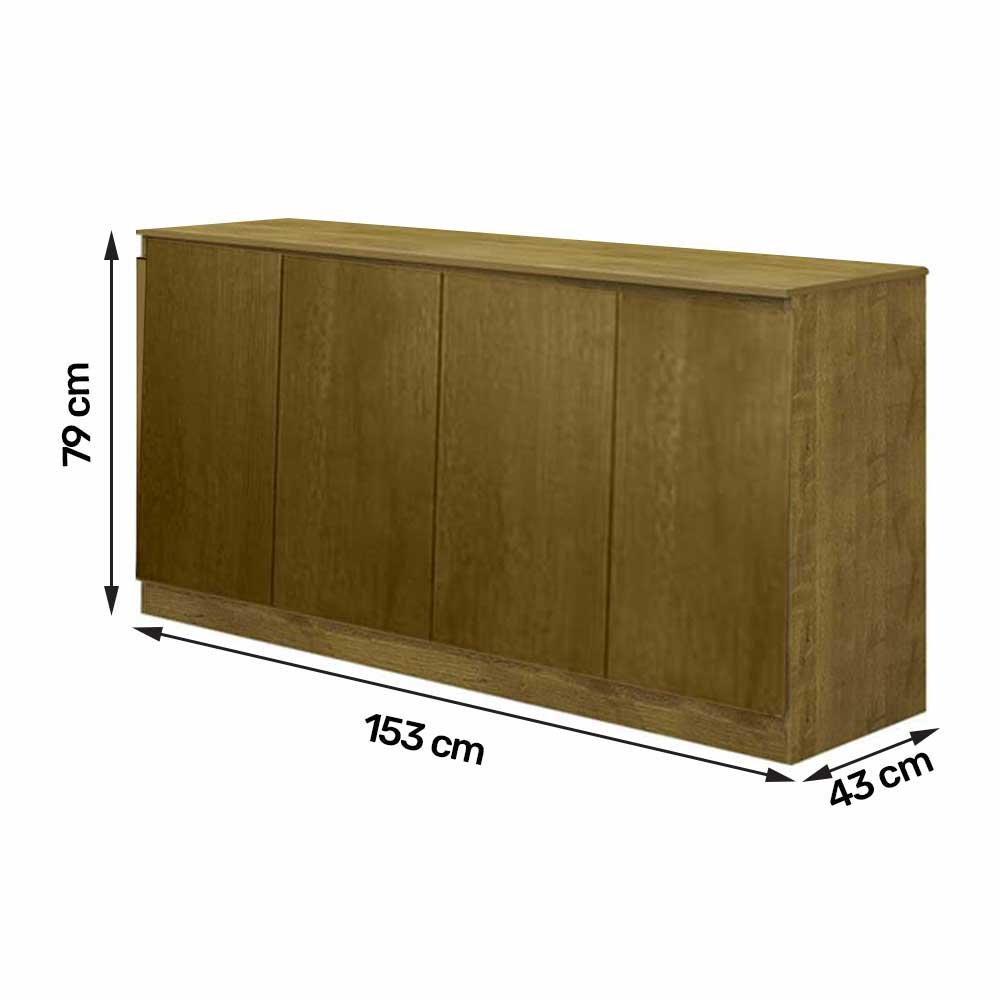 Buffet MDF/MDP 4 portas Rubi Cel Ypê Cel Moveis | MadeiraMadeira