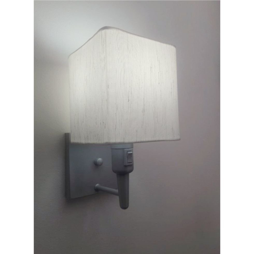 Arandela Quadrada Vivare Md-2019 Base Alumínio Cinza Com Interruptor e ...