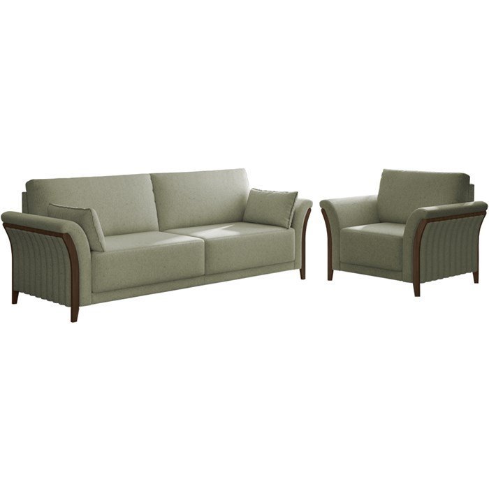 Kit Sofa 222 cm E Poltrona Decorativa Royalle Linho TCE 1026 Moll ...