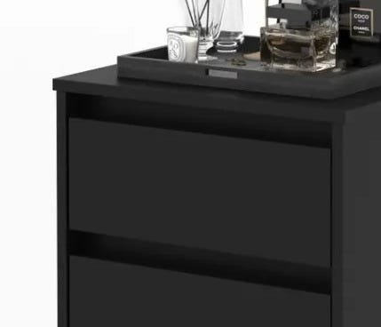 Mesa de Cabeceira Iron 1 Nicho com Pés de Ferro - Preto | MadeiraMadeira