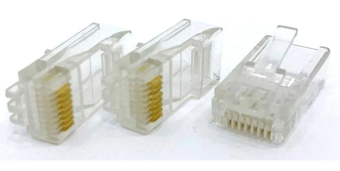 Conectores Rj45 Cat5 Macho Cabo Rede Lan Com 100 Unidades | MadeiraMadeira