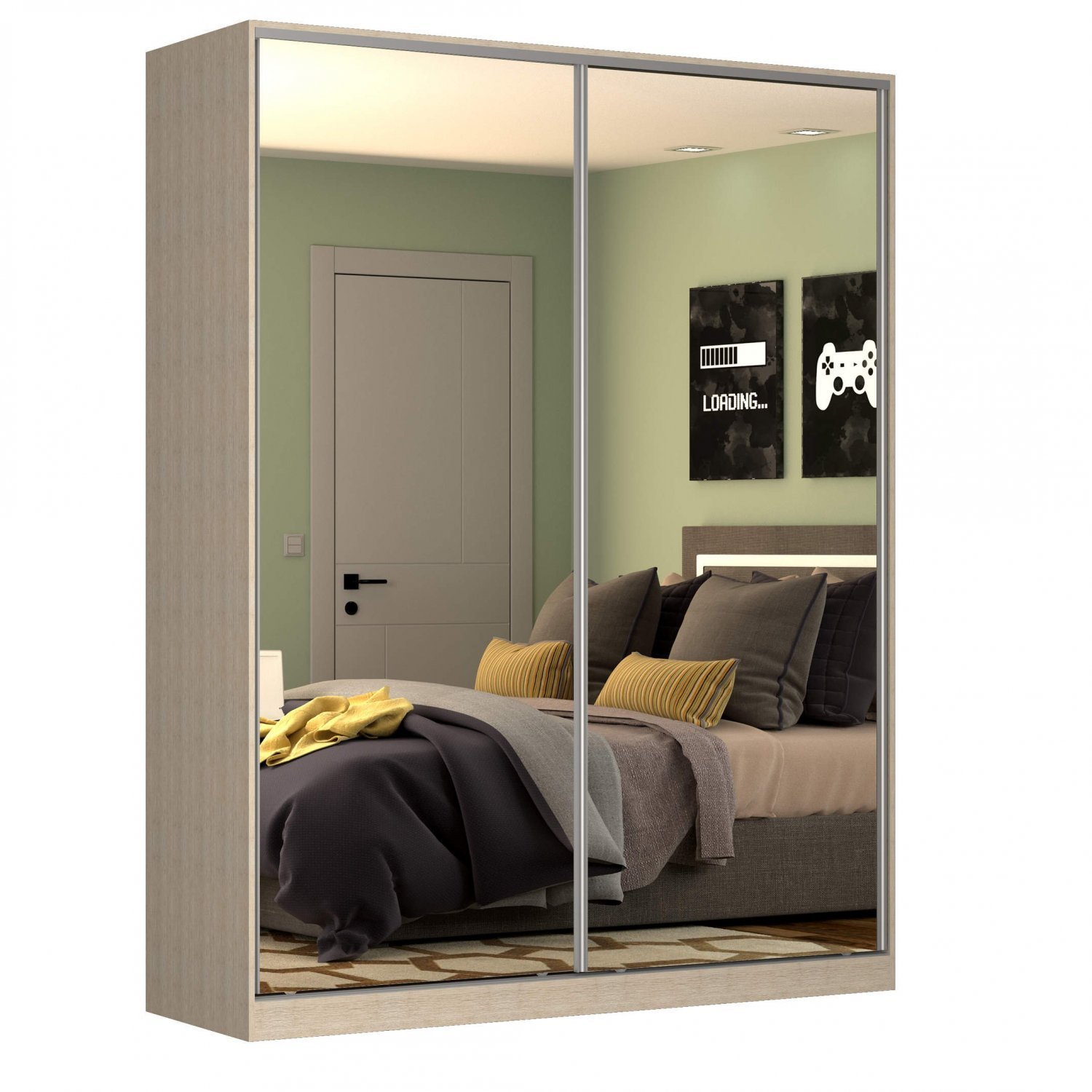 Guarda-Roupa Solteiro com Espelho 2 Portas de Correr | MadeiraMadeira