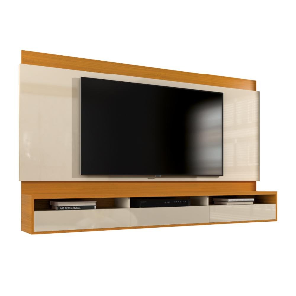 Painel para TV até 75 Polegadas 2,00m Savanna Off White / Cedro ...