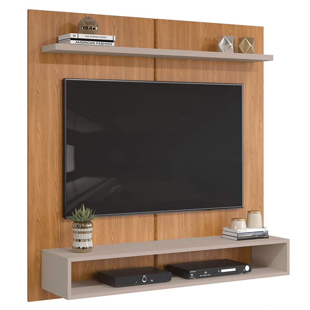 Painel Para Tv Até 50 Pol. Théo D04 Carvalho Nobre/Griz - Mpozenato ...