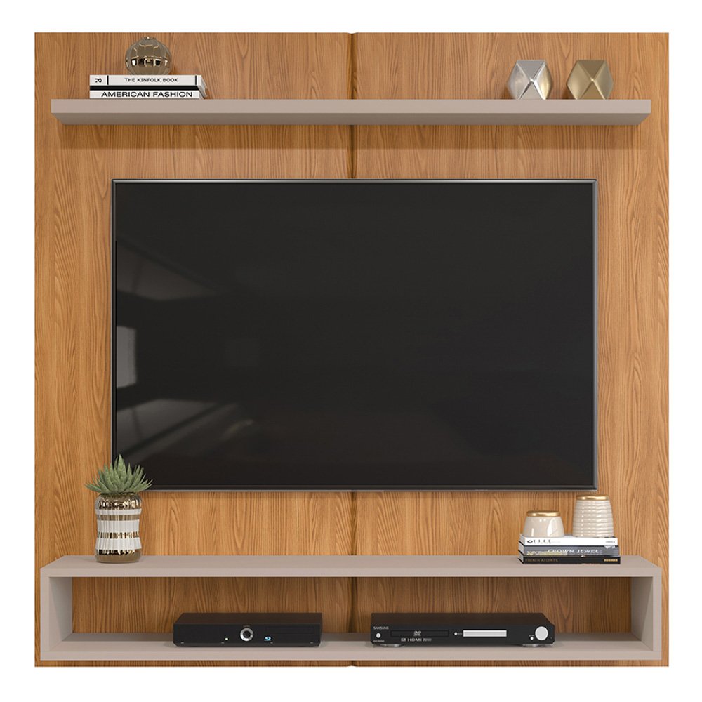 Painel Para Tv Até 50 Pol. Théo D04 Carvalho Nobre/Griz - Mpozenato ...