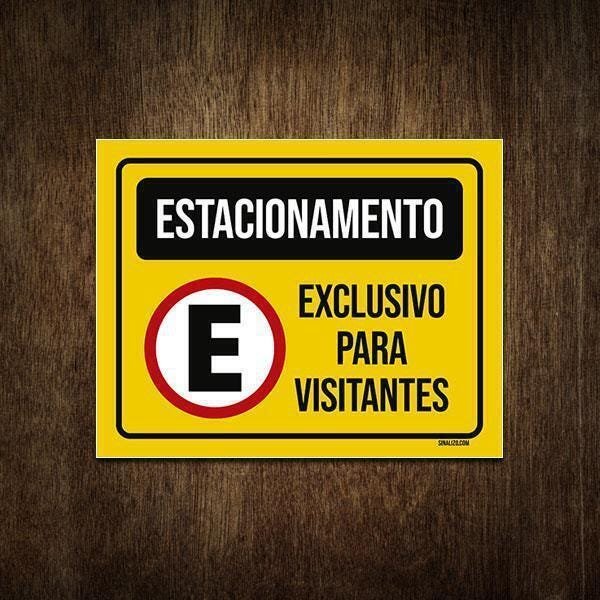 Placa Sinalização Estacionamento Exclusivo Visitantes 36X46 ...