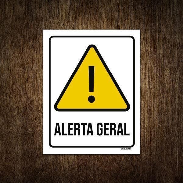 Placa Cuidado Alerta Geral 36X46 | MadeiraMadeira