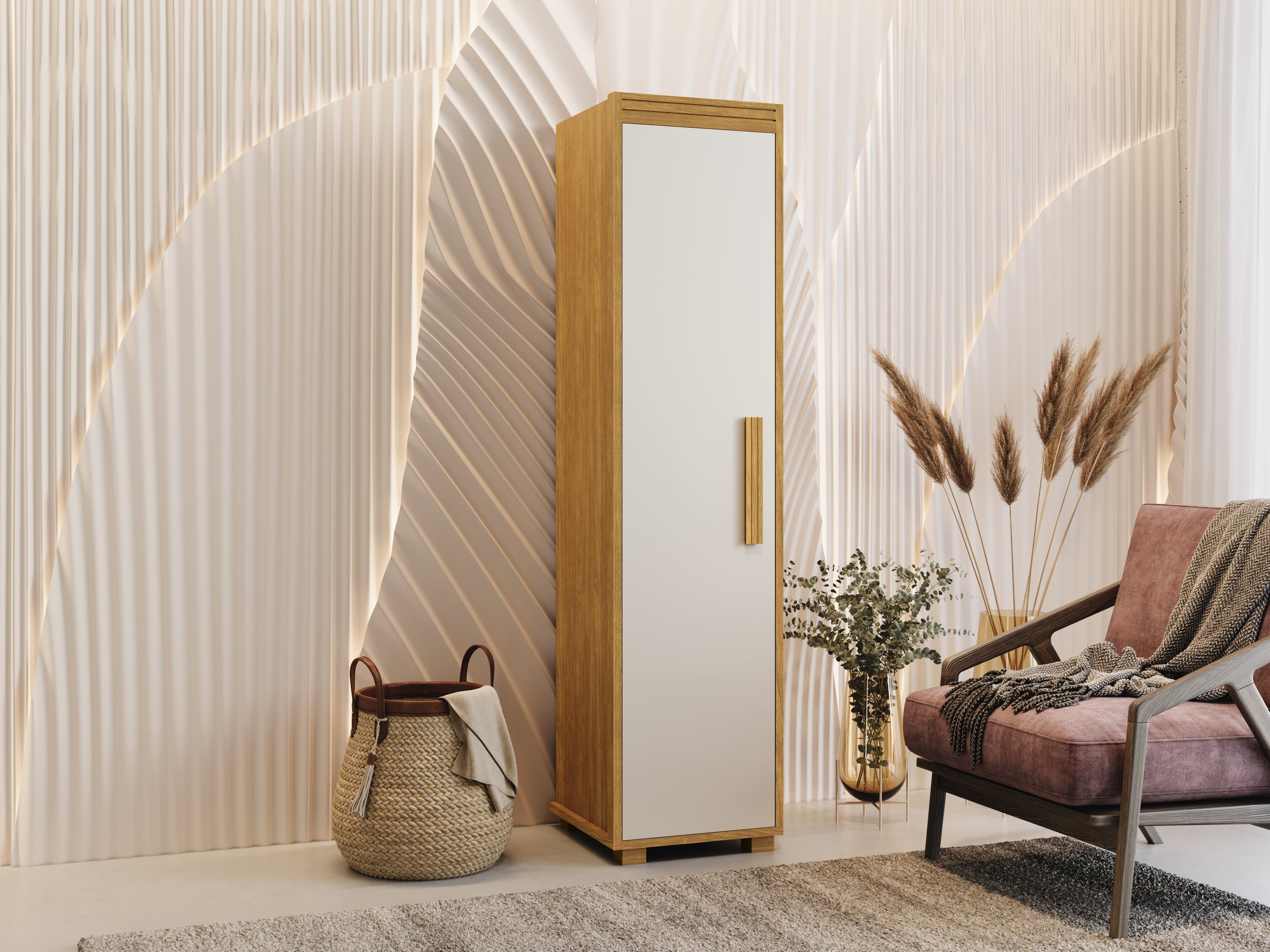 Armario Multiuso Malta 1 Porta- 100% Mdf:cinamomo Off White ...