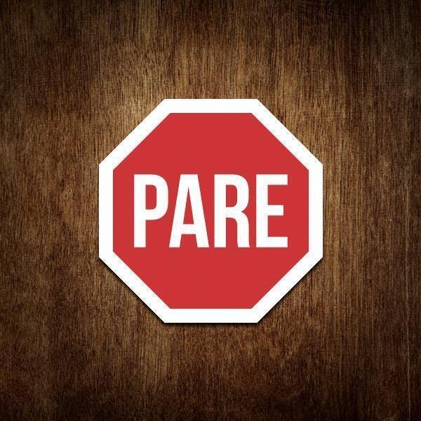 Placa De Sinalização - Pare (36X36) | MadeiraMadeira