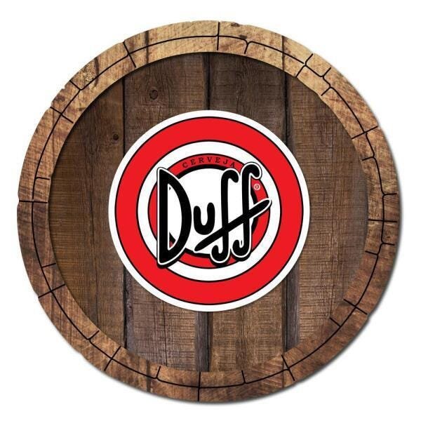 Placa Decorativa Vintage Tampa De Barril Cerveja Duff Beer | MadeiraMadeira