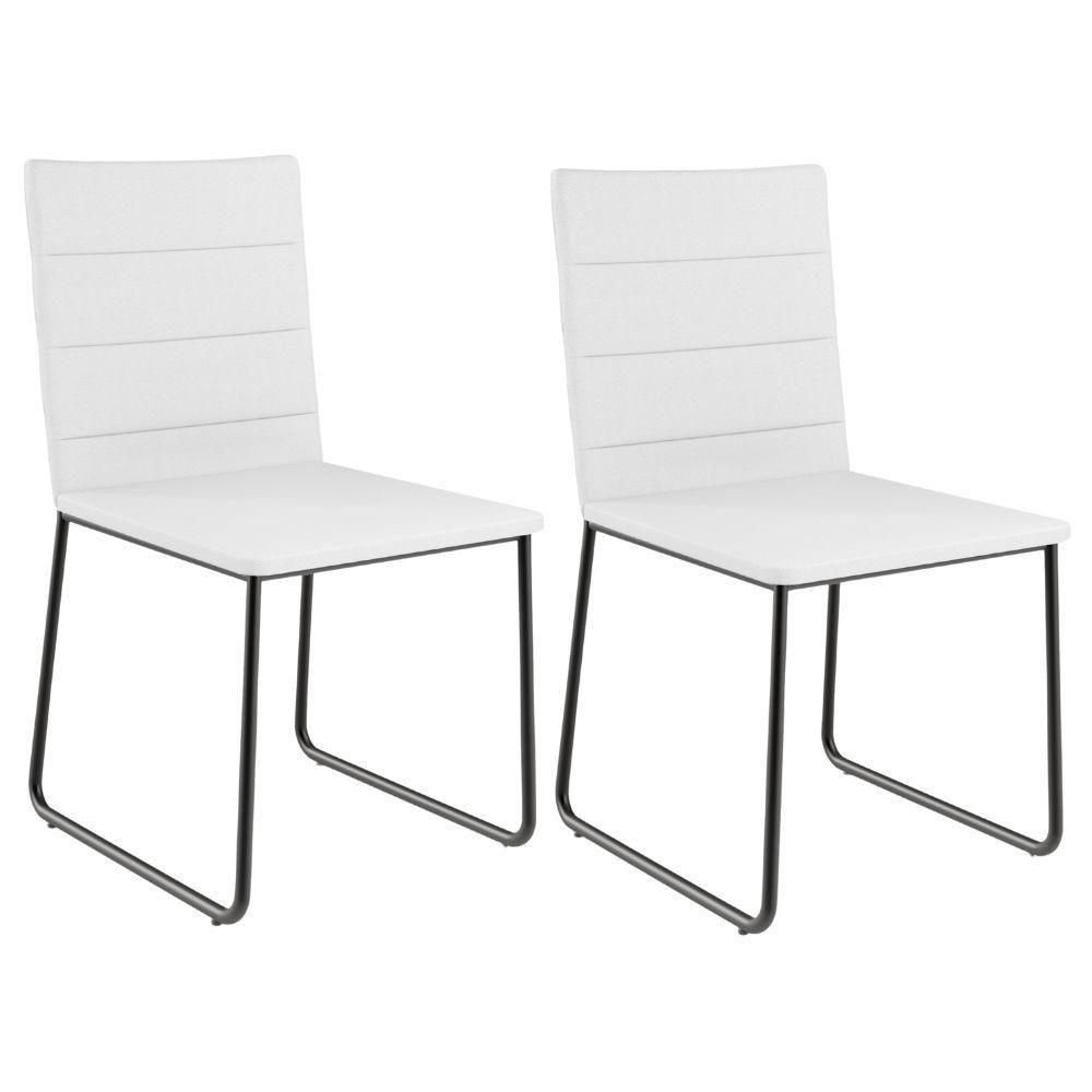 Kit 02 Cadeiras Decorativa Estofada para Sala de Jantar Preto Maya L02 ...