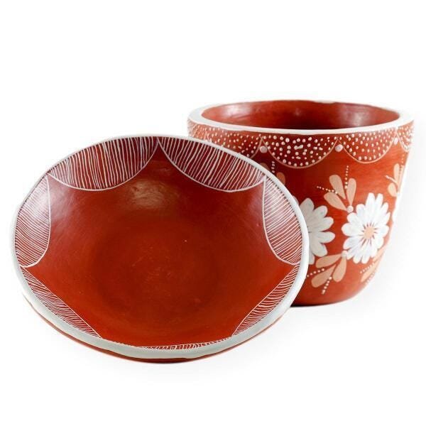 Vaso Ou Caqueiro Com Prato Do Vale Do Jequitinhonha (563) | MadeiraMadeira