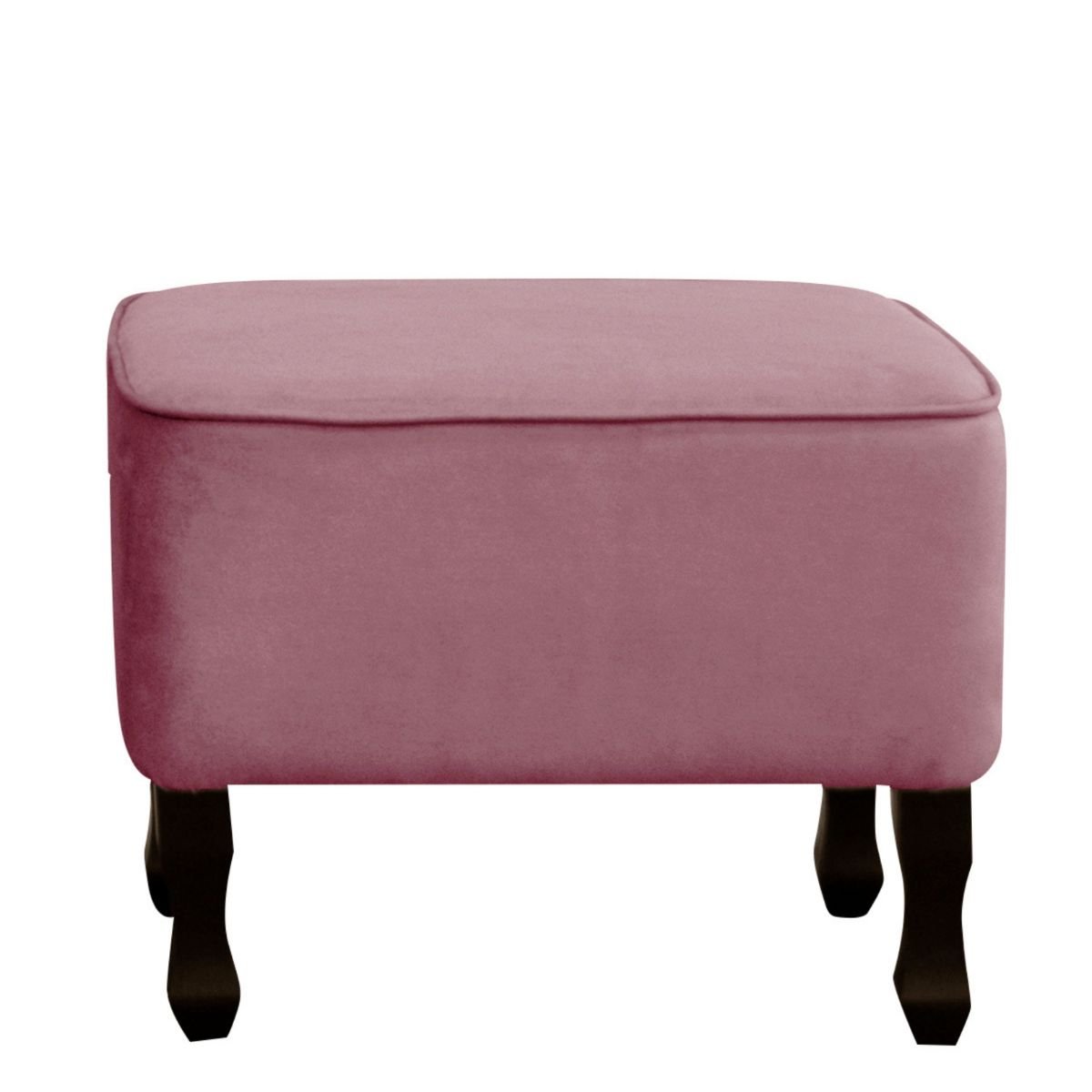Puff Decorativo Recepção Sala de Estar Zoe Veludo Rosê | MadeiraMadeira