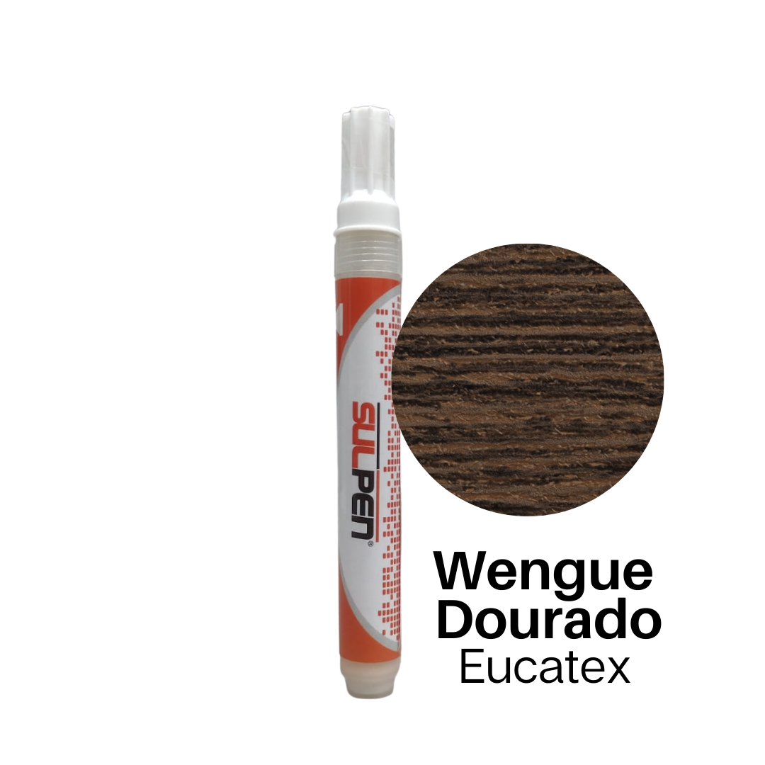 CANETA CORRETIVA TIRA RISCO WENGUE DOURADO EUCATEX SULPEN | MadeiraMadeira