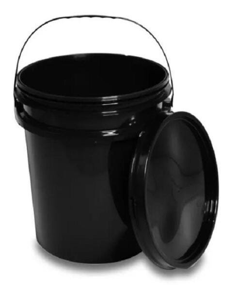 Balde Preto Com Tampa De Lacre Kit 3 Baldes - 16 Litros Cada ...