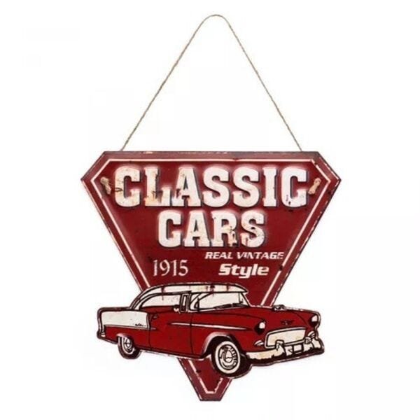 Placa Decorativa Classic Cars Ludi | MadeiraMadeira