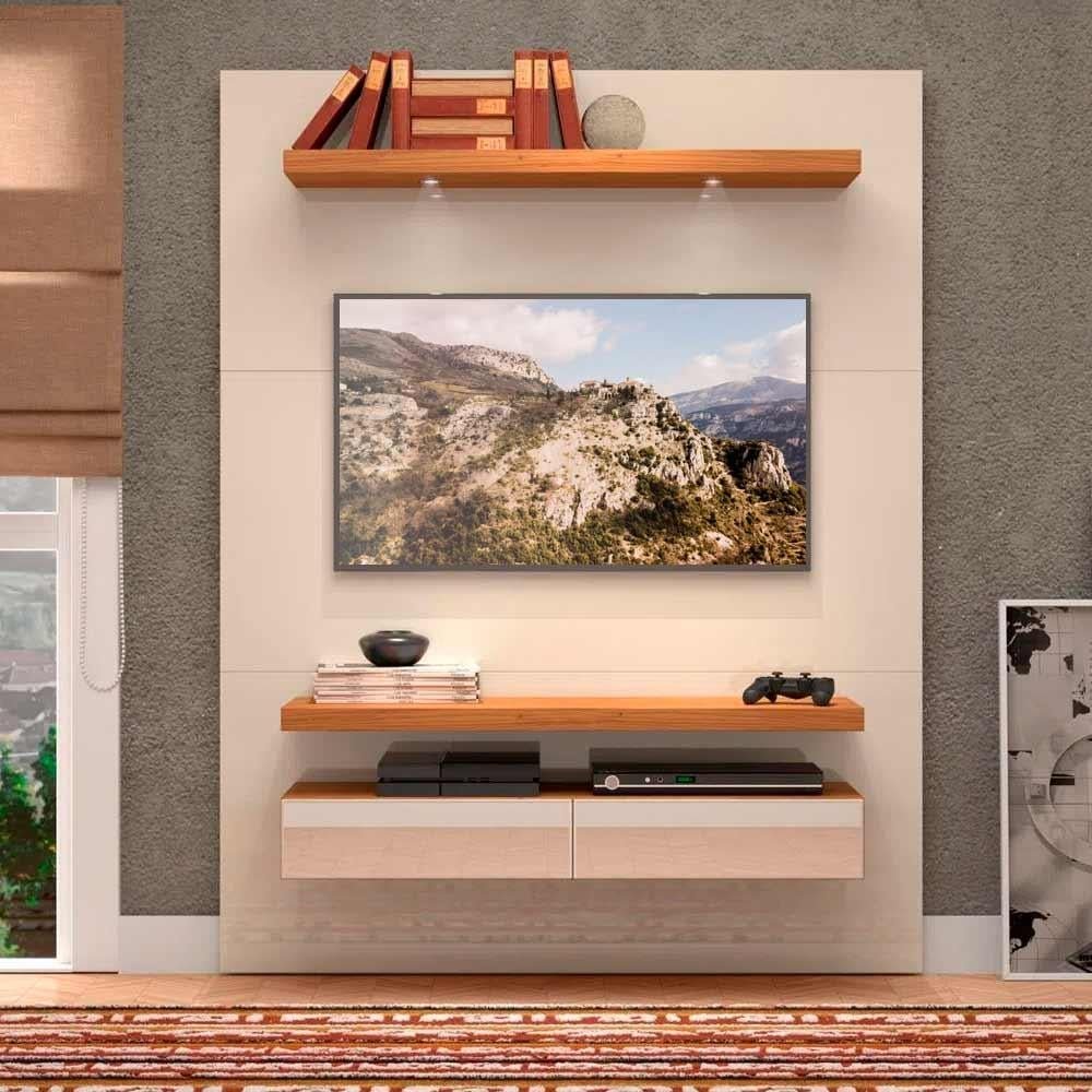 Painel de Tv 55 Polegadas Off White Freijó Dalla Costa | MadeiraMadeira