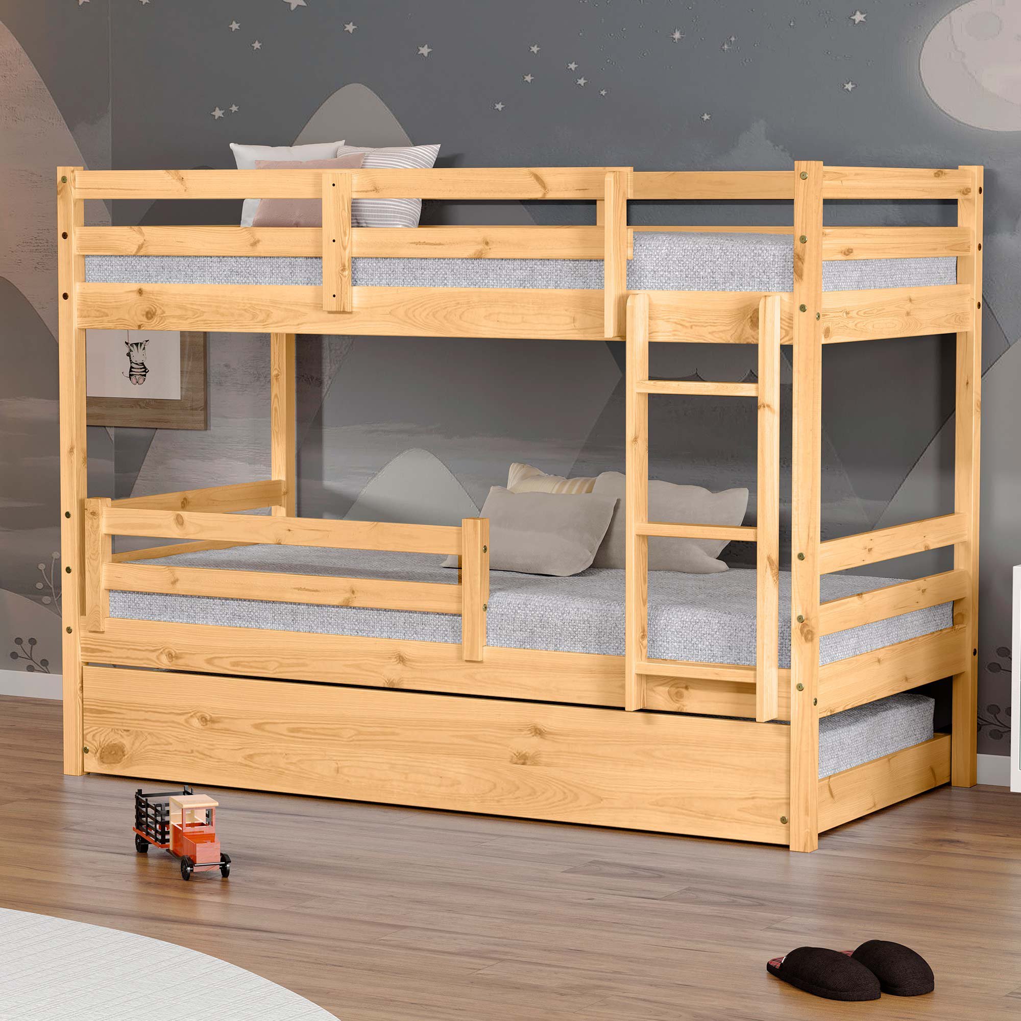 Treliche Slim Solteiro com Grade Madeira Macica Mel Mobilistore ...