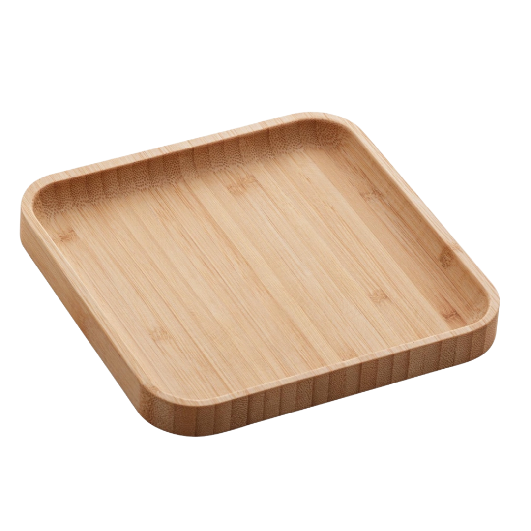 Bandeja de Bambu Quadrada 17x17x1,5cm | MadeiraMadeira