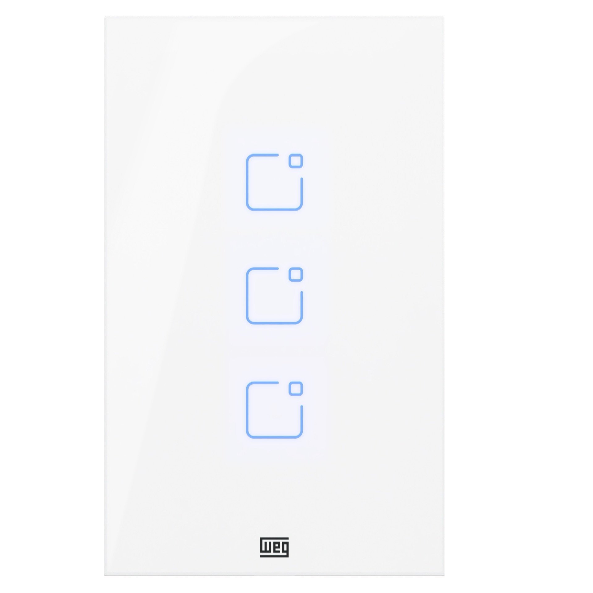Interruptor Touch Wi-fi + RF Com Placa 4X2 Whome 3 - Branco ...