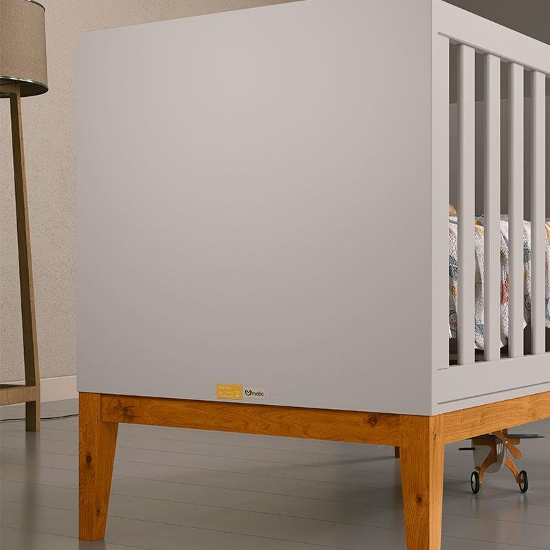Berço Americano Nature New Cinza Eco Wood - Matic | MadeiraMadeira