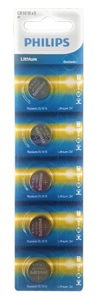 Bateria CR1616 Philips - Lithium 3v (Cartela 5 Unidades) | MadeiraMadeira