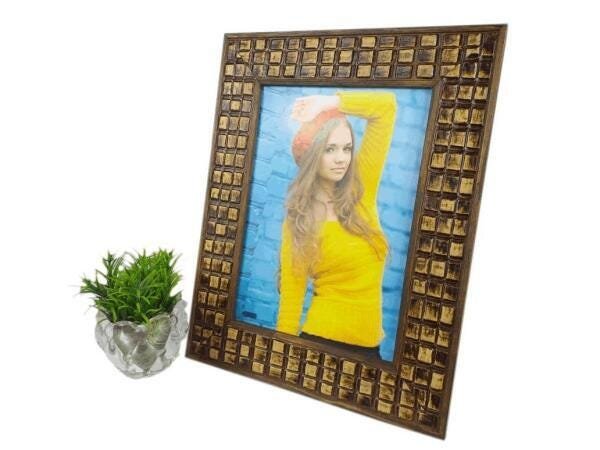 Porta Retrato 20X25 Super Luxo Moldura Larga Mosaico | MadeiraMadeira