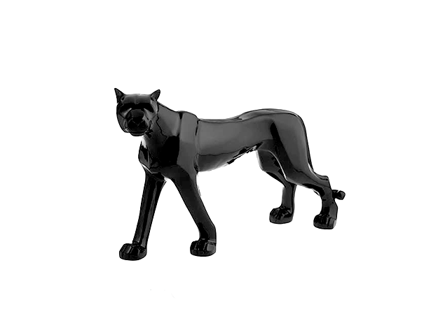 Escultura Estátua Pantera Caminhando Pequena 39cm | MadeiraMadeira