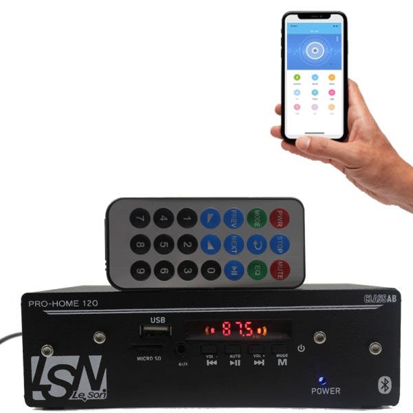 Amplificador Leson Pro Home 120 4 Canais Entrada Auxiliar | MadeiraMadeira
