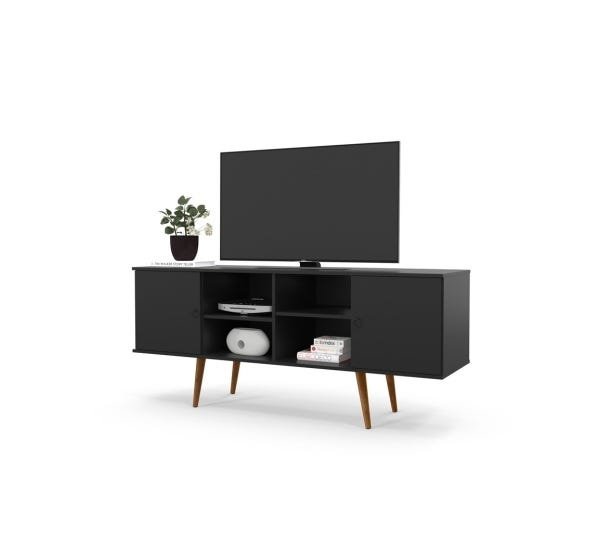 Rack Estrela Preto Acetinado - Patrimar Móveis | MadeiraMadeira