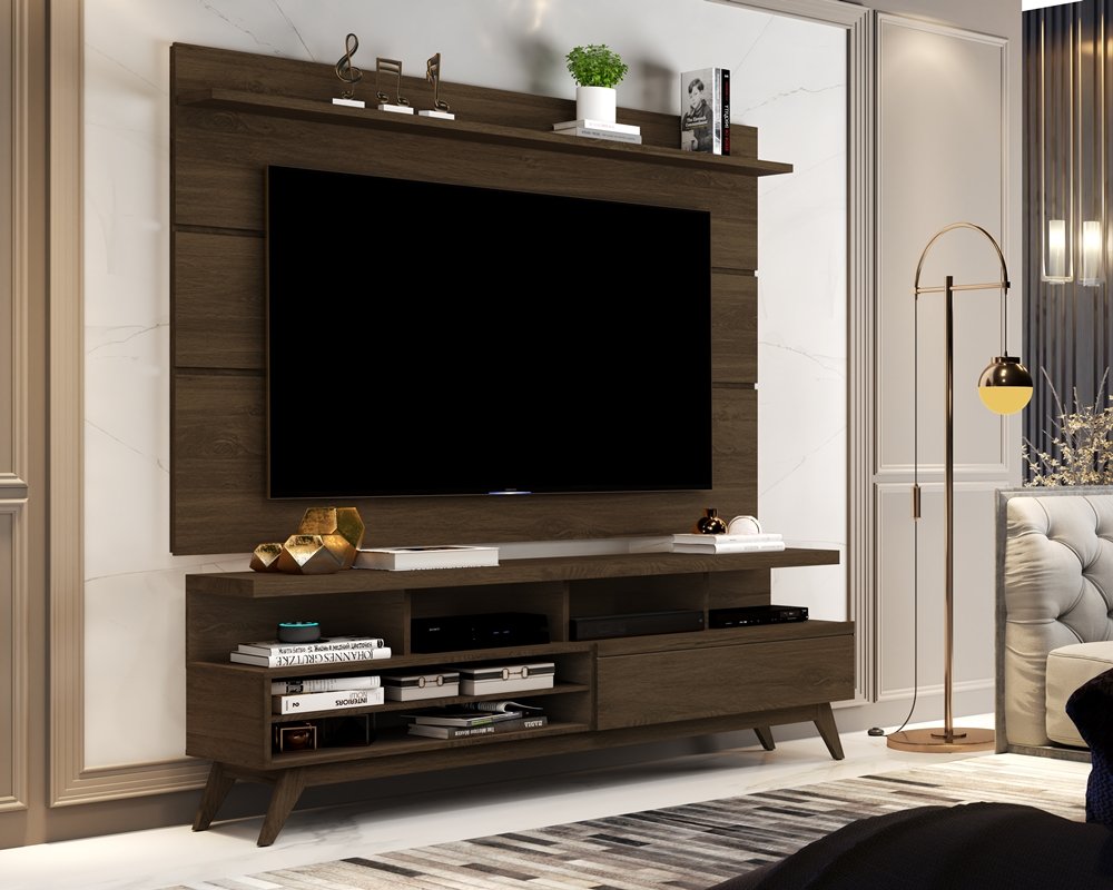 Rack+Painel Vivare 1,60 Wood 1G Giga - Cedro Amadeirado | MadeiraMadeira