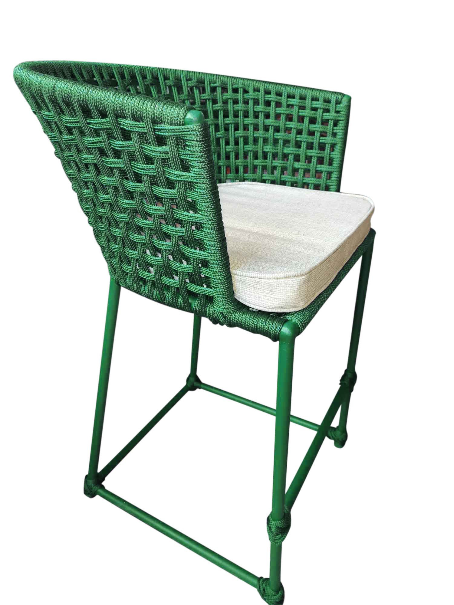 Banqueta Vienna corda náutica Verde musgo - Estofado D28 Karsten ...