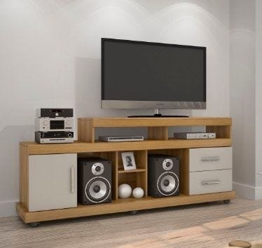 Rack para TV até 50 Polegadas Bem Ti Vi Jcm Movelaria Noronha Off White ...