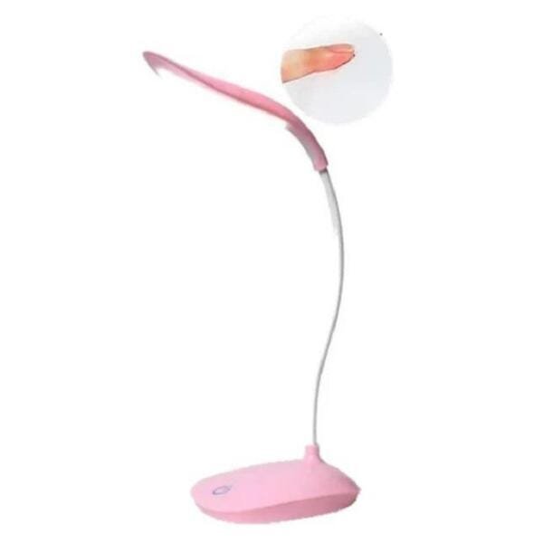 Luminária Mesa 3 Níveis Touch Sem Fio 14 Led Flexível Rosa | MadeiraMadeira