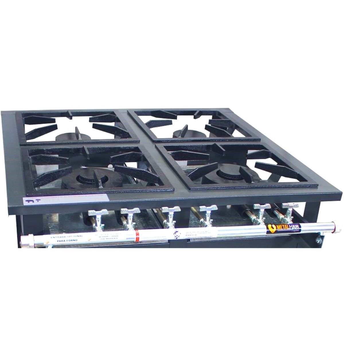 Fogão Industrial 4 Bocas 2QD e 2QS Baixa Pressão P7 com Forno 126L de Piso | MadeiraMadeira