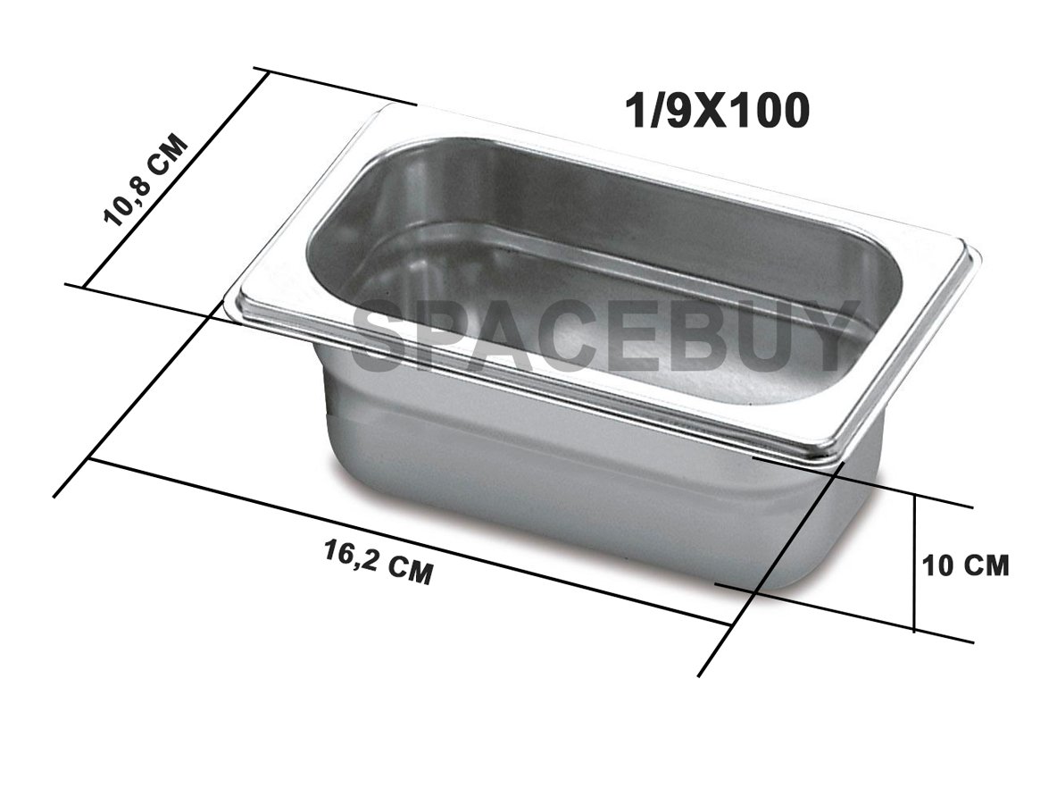 CONJ 6 CUBAS Gastronômicas Em Inox GN 1/9x100 mm 900 ML ZAHAV | MadeiraMadeira