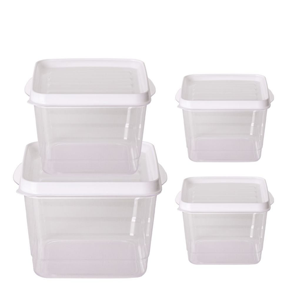 Kit 4 Potes Quadrados Multiuso Plástico Chef Pro 610ml 1910ml 4600ml ...