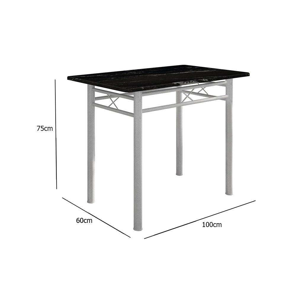 Mesa Retangular Prata Genebra Tubolar com Tampo Fabone 75x100x60 ...