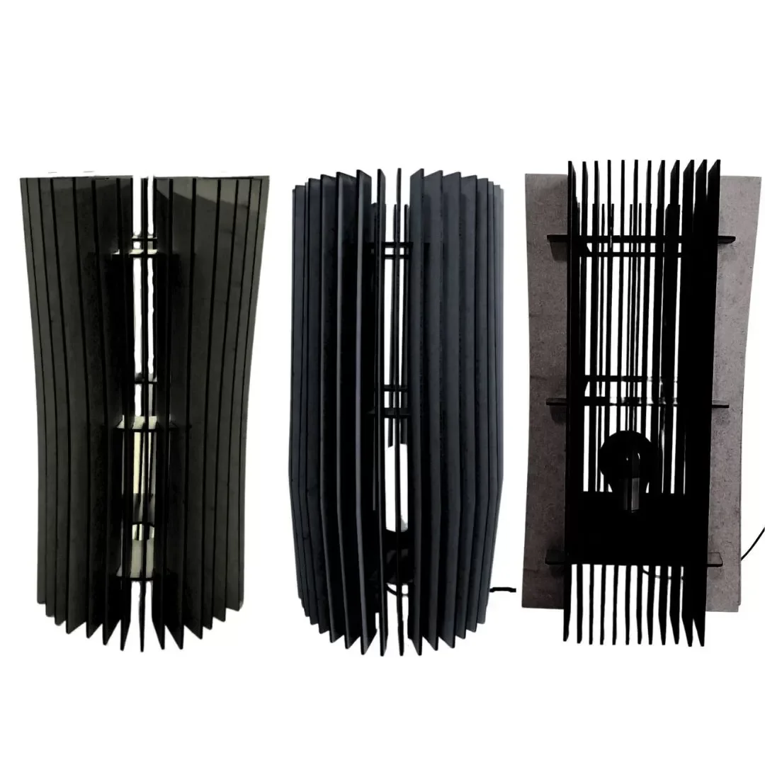 Kit com 3 abajures de Mesa -:Preto/40x20cm | MadeiraMadeira