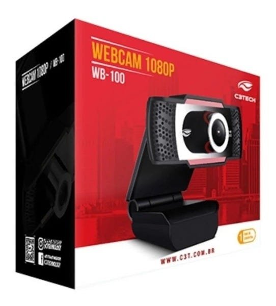 Webcam Full HD 1080P Wb-100Bk C3 Tech | MadeiraMadeira