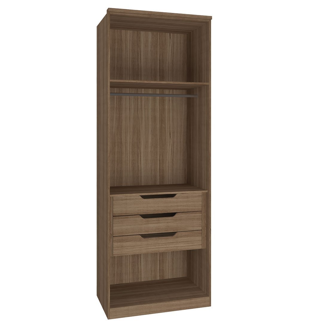 Modulo 2 Portas Reflecta Setiba 841mm com 3 Gavetas Rimo Freijo ...