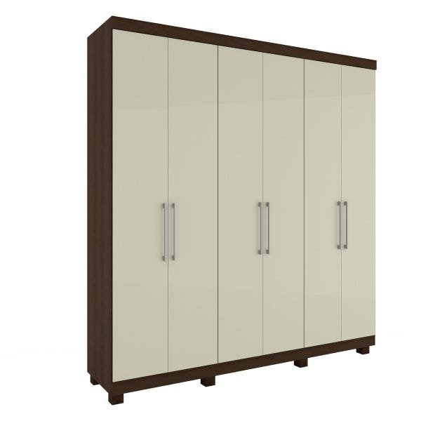 Guarda-Roupa Casal 6 Portas 3 Gavetas Paranoá Móveis Rimo Tauari/Off ...