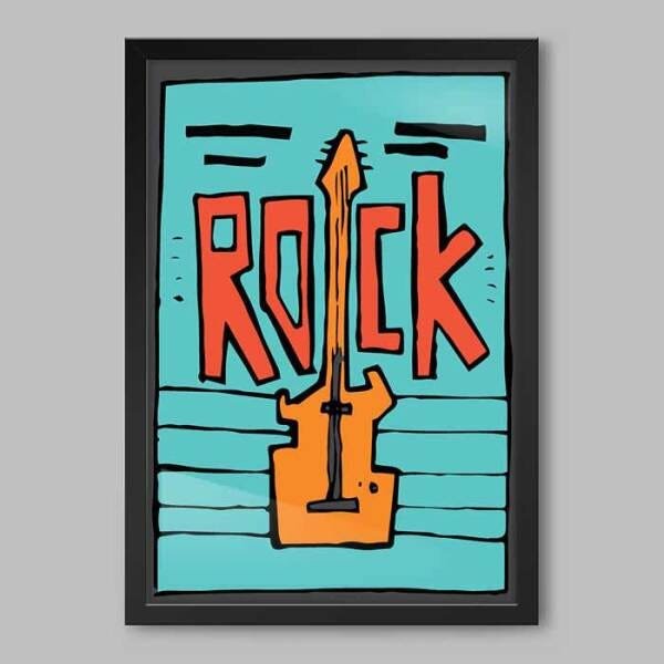 Quadro Rock Guitarra Ilustração | MadeiraMadeira